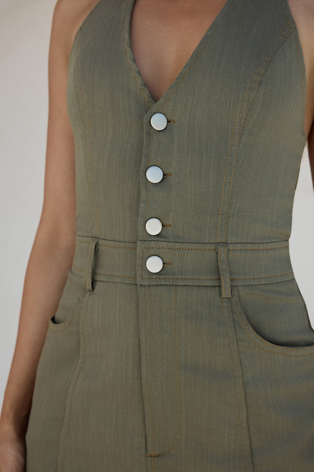 Arizona Halter Playsuit Khaki | Fortunate One