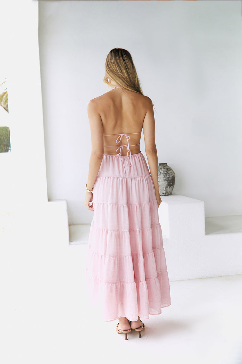 Renaissance Art Maxi Dress Pink | Fortunate One