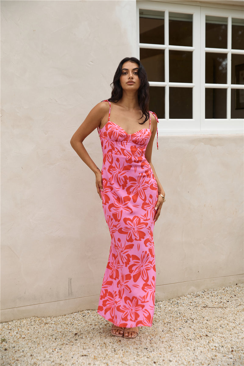 Majorca Memories Maxi Dress Pink | Fortunate One