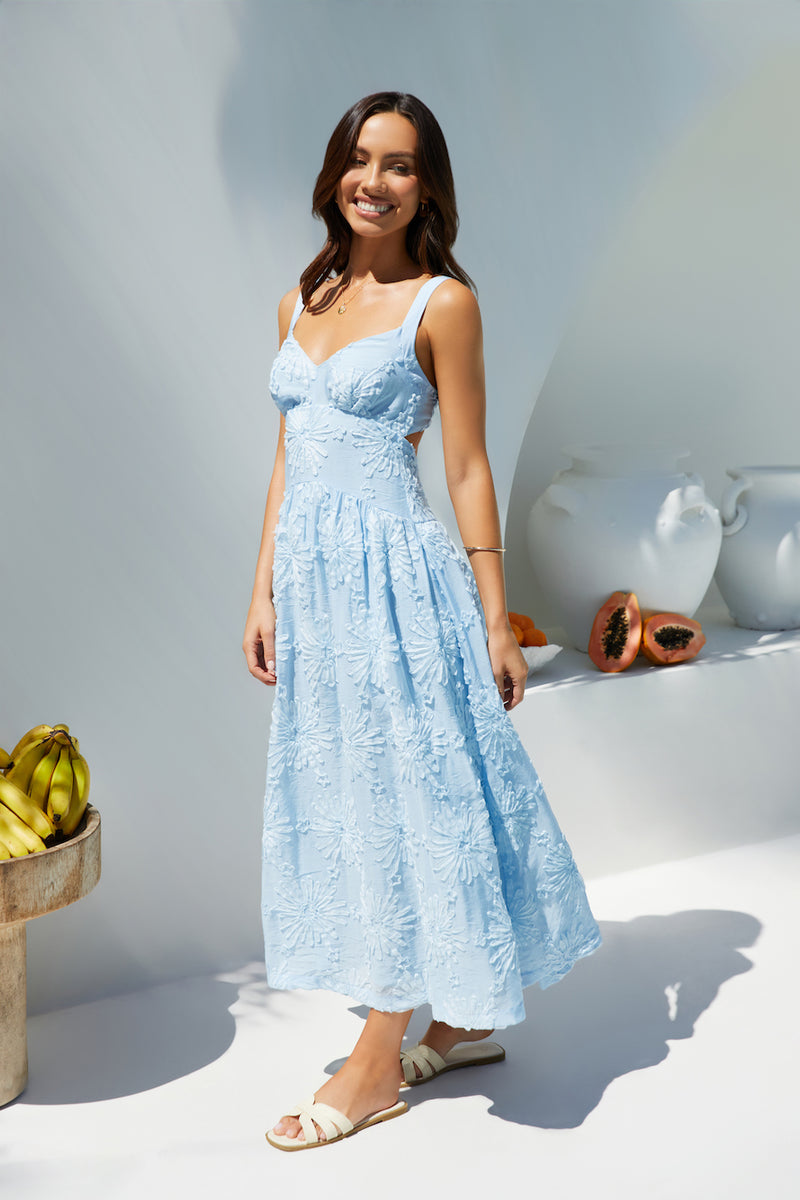 Porcelain Princess Maxi Dress in Blue | Fortunate One