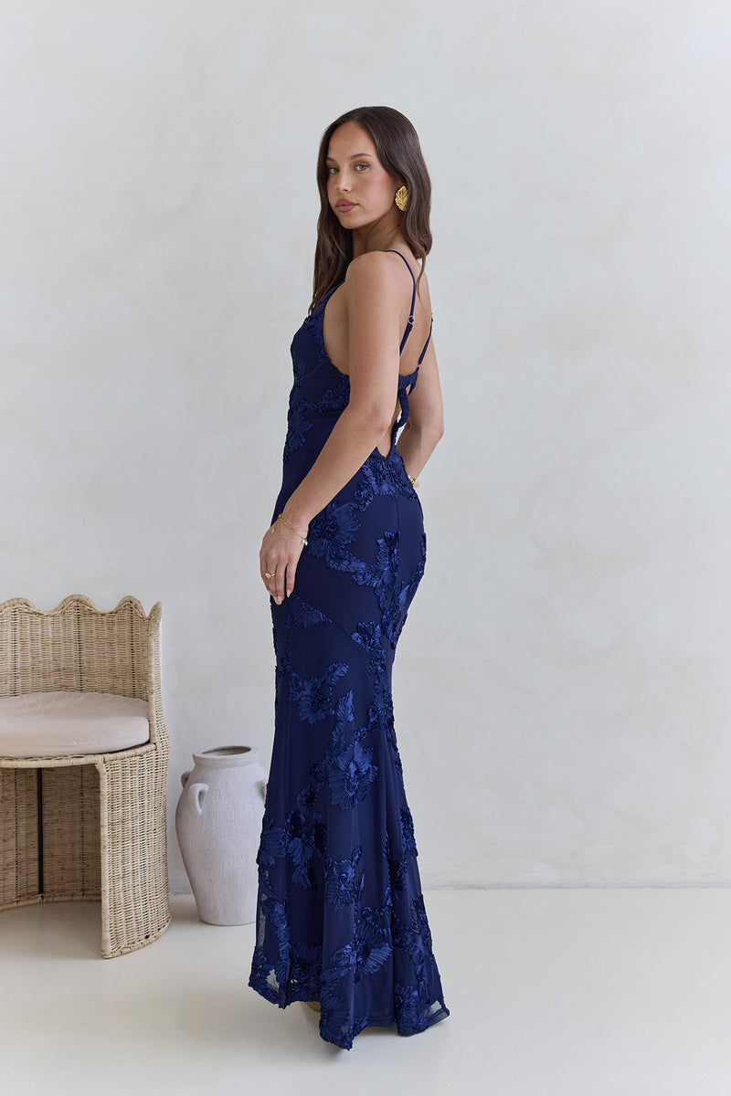 Love For You Mesh Maxi Dress Navy | Fortunate One