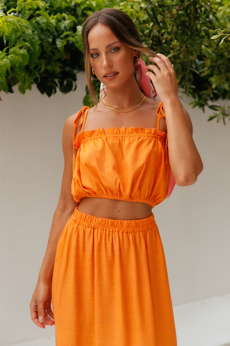 Let It Flow Crop Top Orange | Fortunate One