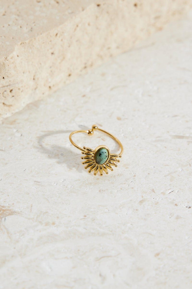 18k Gold Plated Glaring Sun Ring Gold | Fortunate One